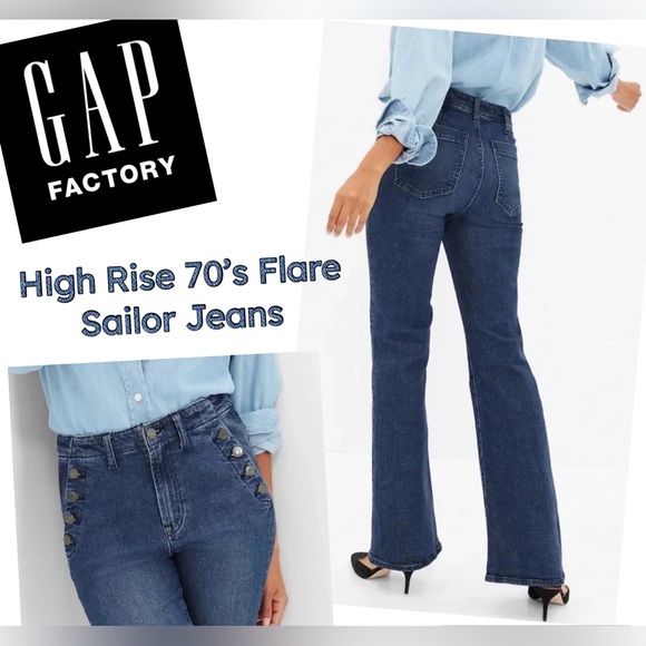 GAP Factory | Jeans | Gap Factory Womens Size 2 High Rise 7s Flare ...